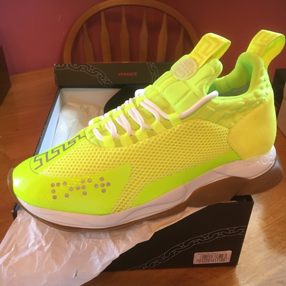 Versace Chain Reaction Neon Green Runners, Brand New … - Gem